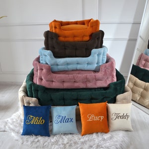 Handmade Green Velvet Dog Bed: Elevated Plush Pet Bed - Etsy