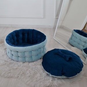 Blue Dog Couch Bed and Cats Handmade With Personalization - Etsy