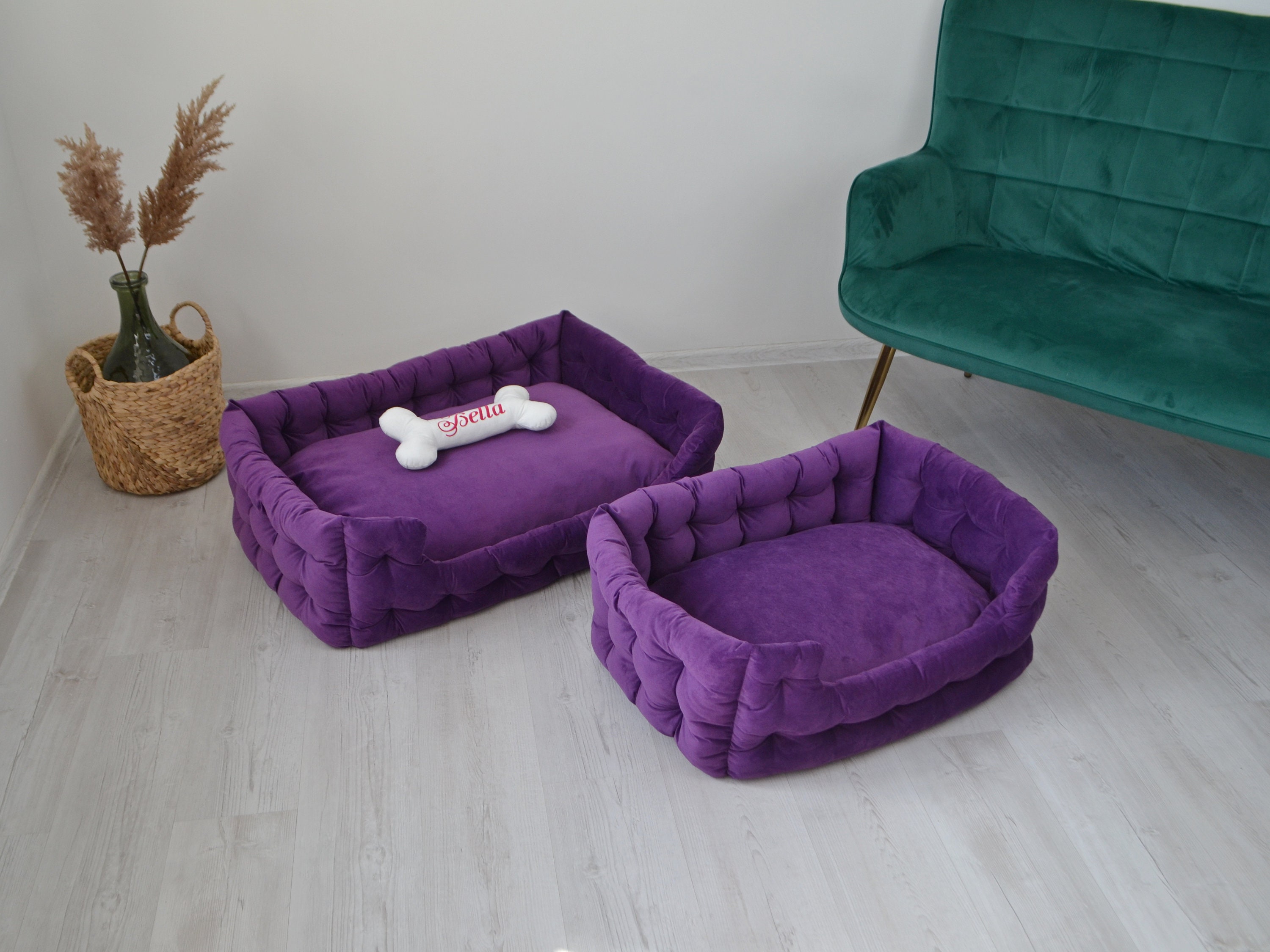 Customizable Handmade Dog Bed - Personalized Pet Bed With Name - Etsy