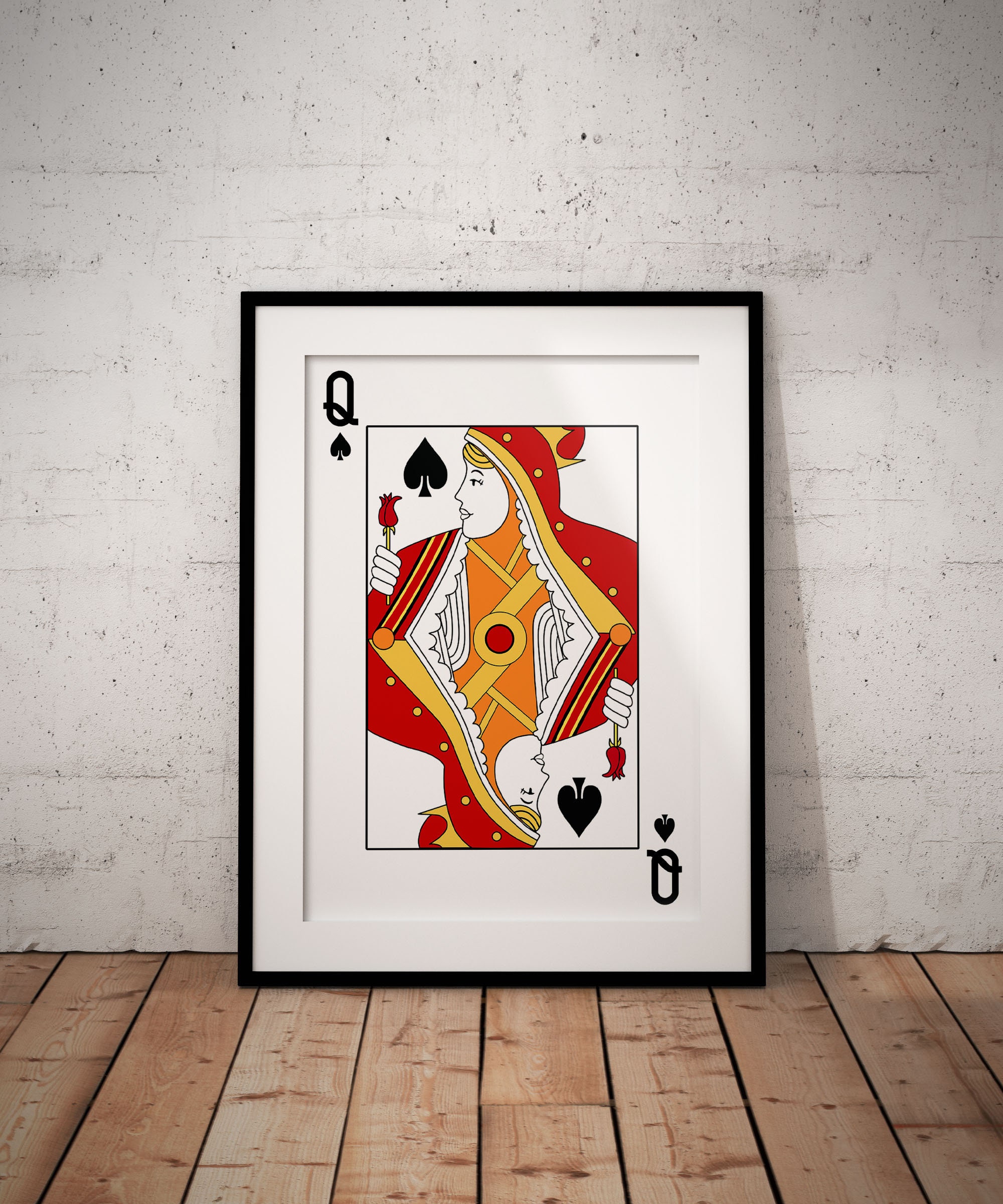 Queen of Spades Playing Cards Print - Etsy
