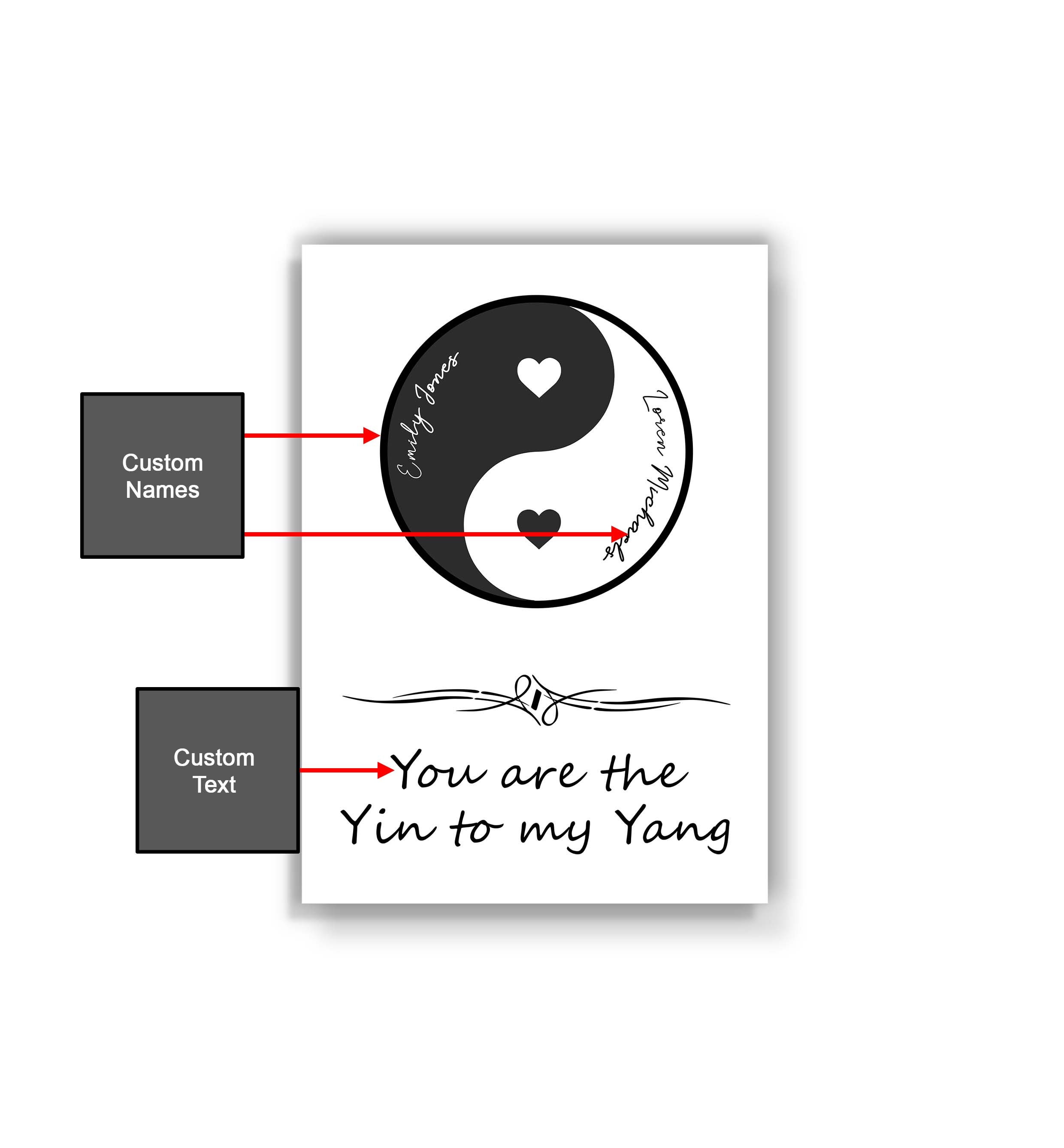 Personalised Yin and Yang Friendship Print - Etsy