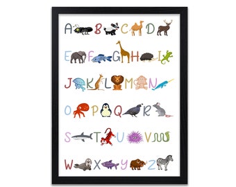 Animal Alphabet Chart Art Print - Etsy