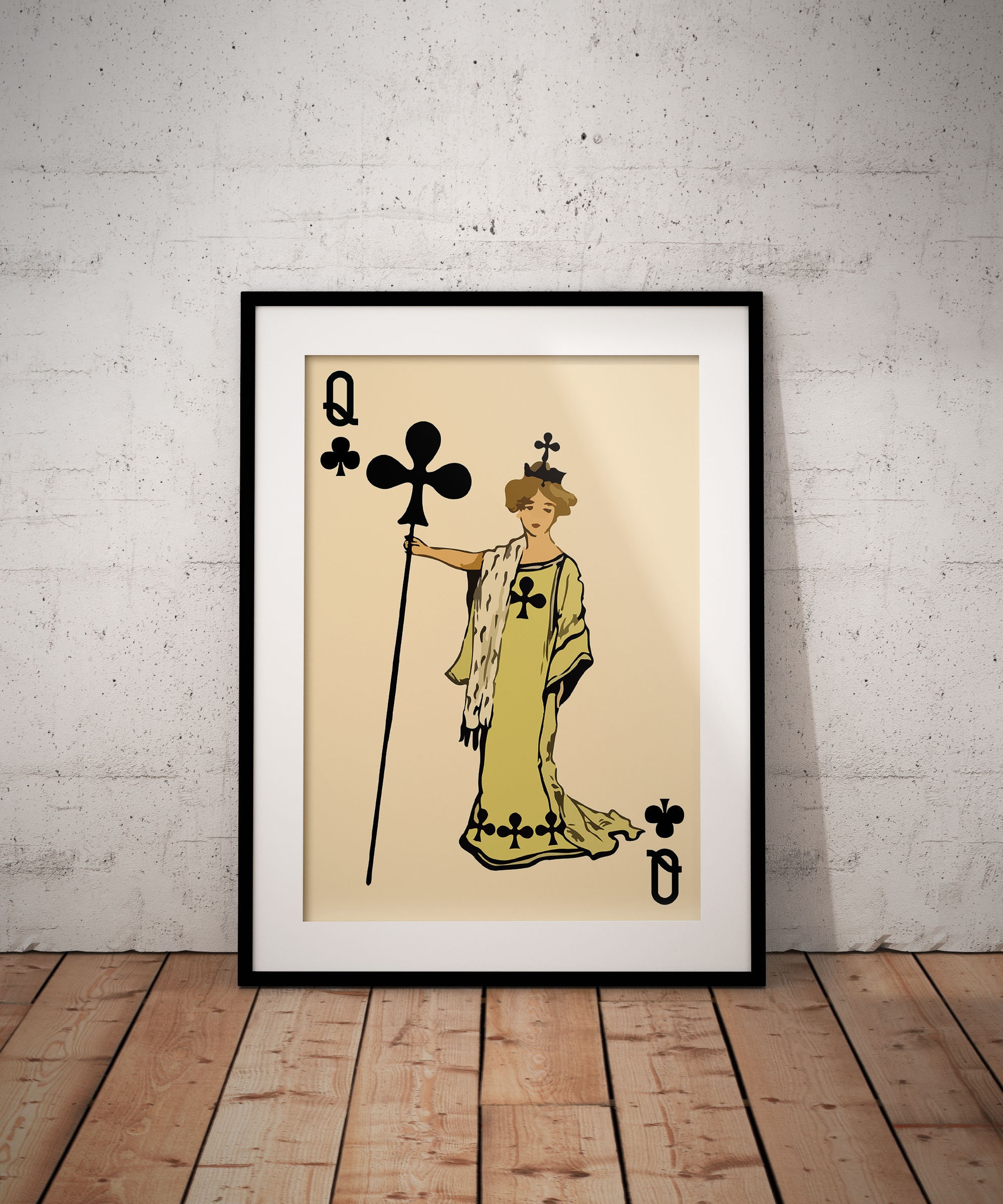 Queen of Clubs Playing Cards Print - Etsy