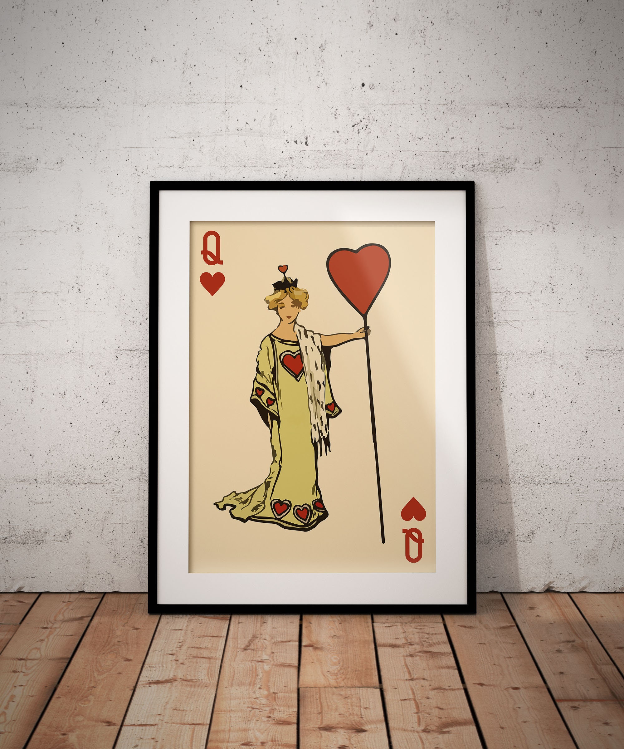 Queen of Hearts Playing Cards Print - Etsy