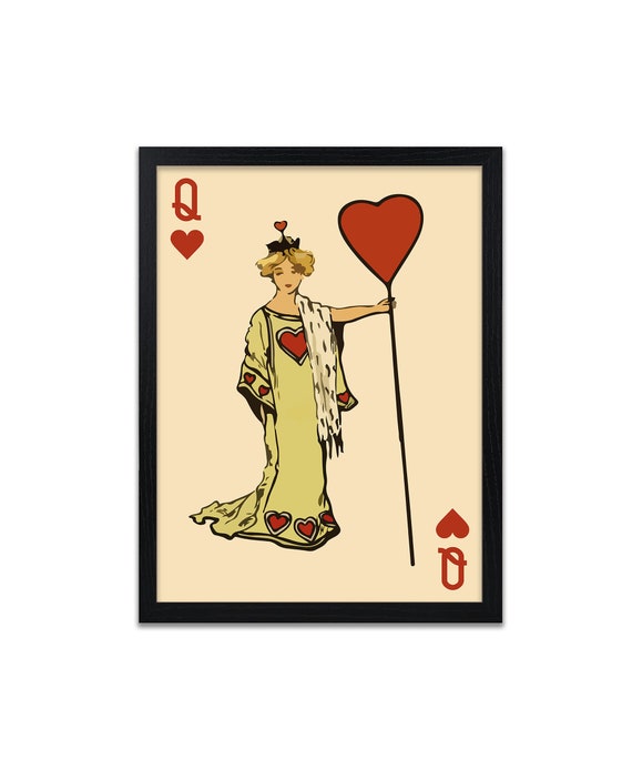 Queen of Hearts Playing Cards Print - Etsy