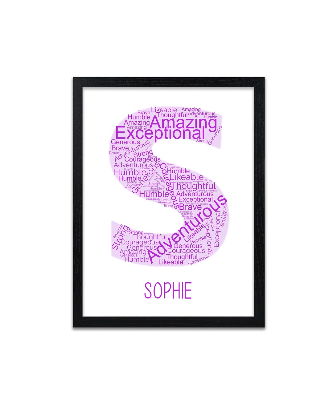 Personalised - Initial - Word Art - Print - Etsy