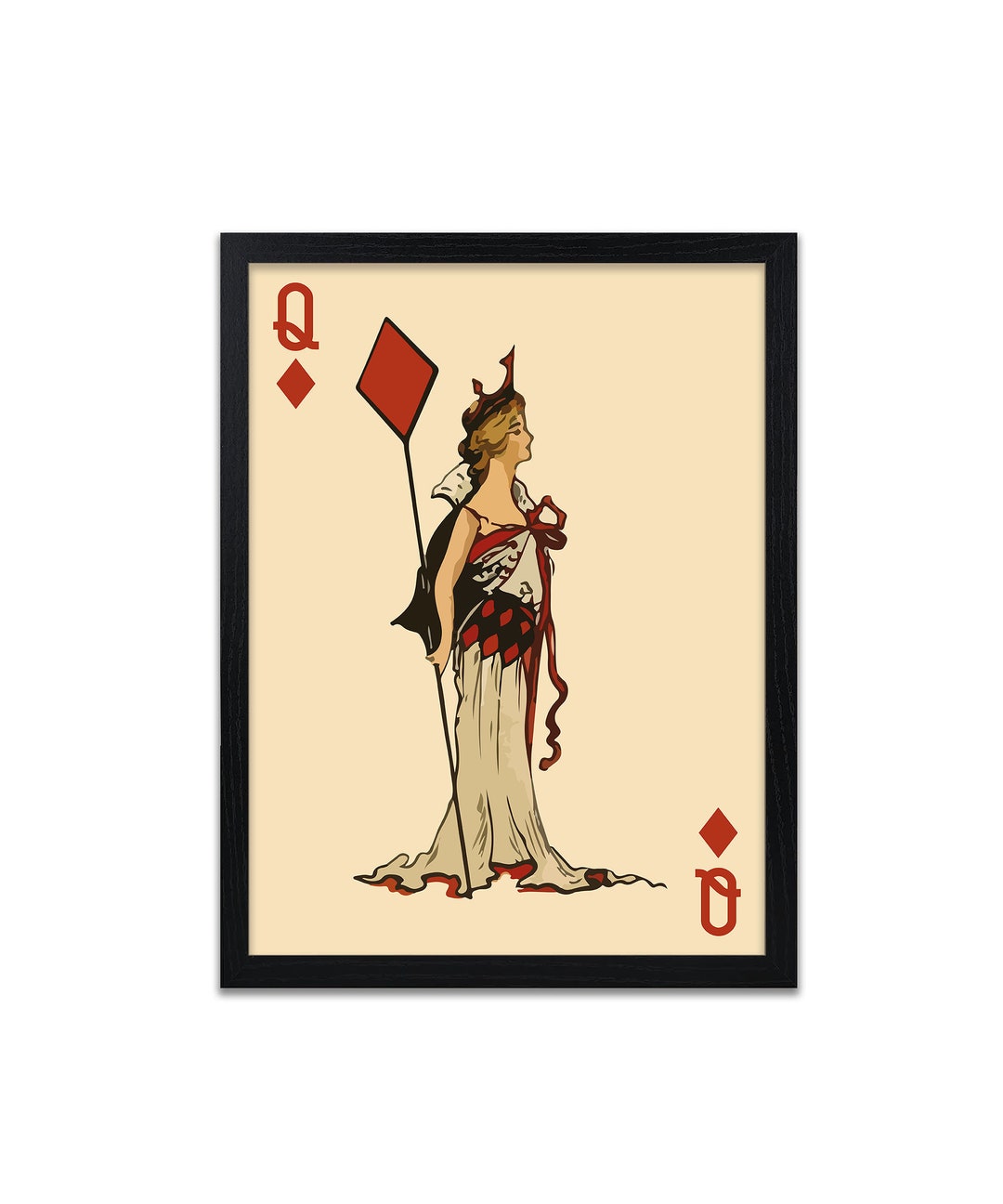 Queen of Diamonds - Playing Cards - Print - Etsy