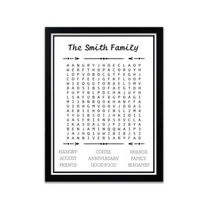 Personalised - Word Search - Print - Etsy