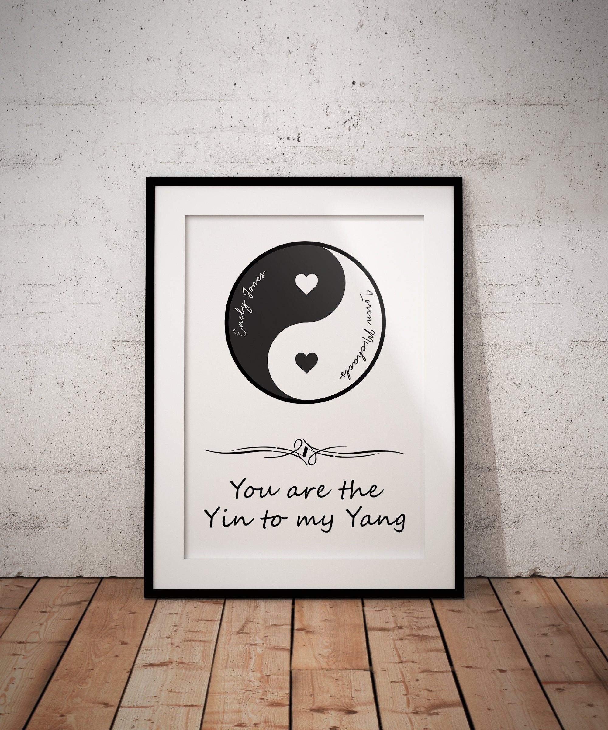 Personalised - Yin and Yang Friendship - Print - Etsy