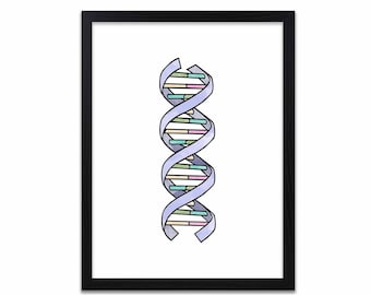 Science Art Print, DNA Gifts, DNA Poster, DNA Print, Biochemistry Gift ...