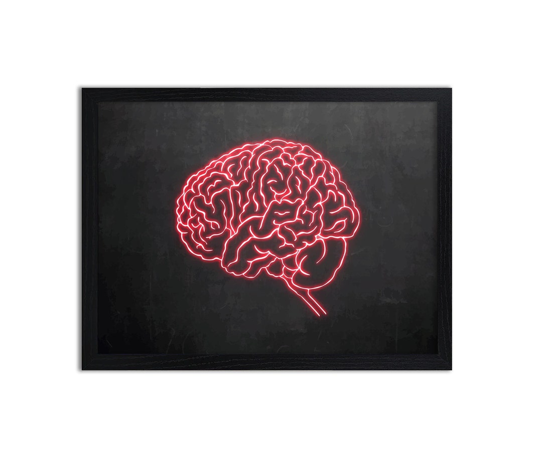 Neon - Brain - Anatomy - Multicoloured Print - Etsy