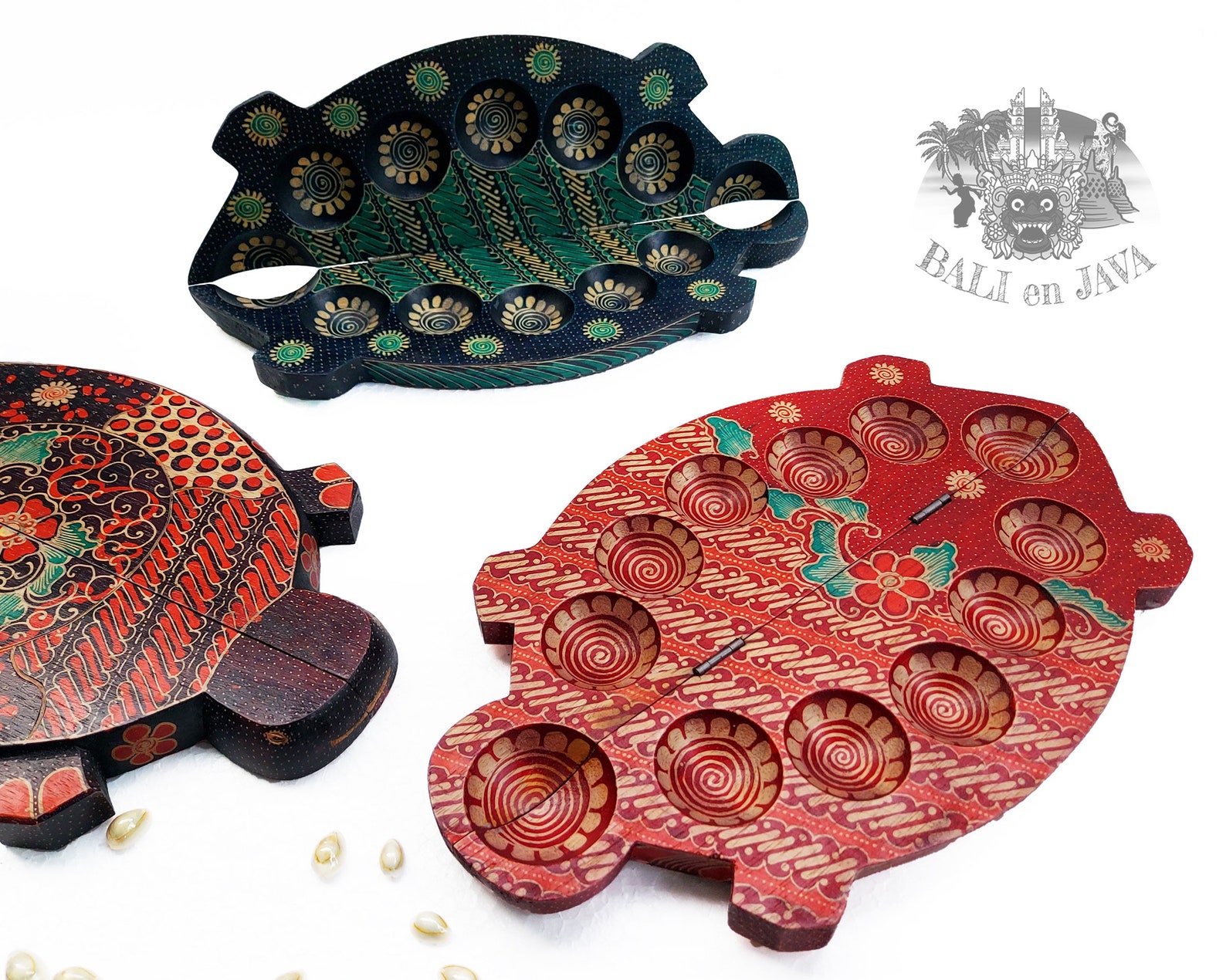 Mancala Turtle Tortoise Wooden Asian Congkak Kalaha Oware - Etsy