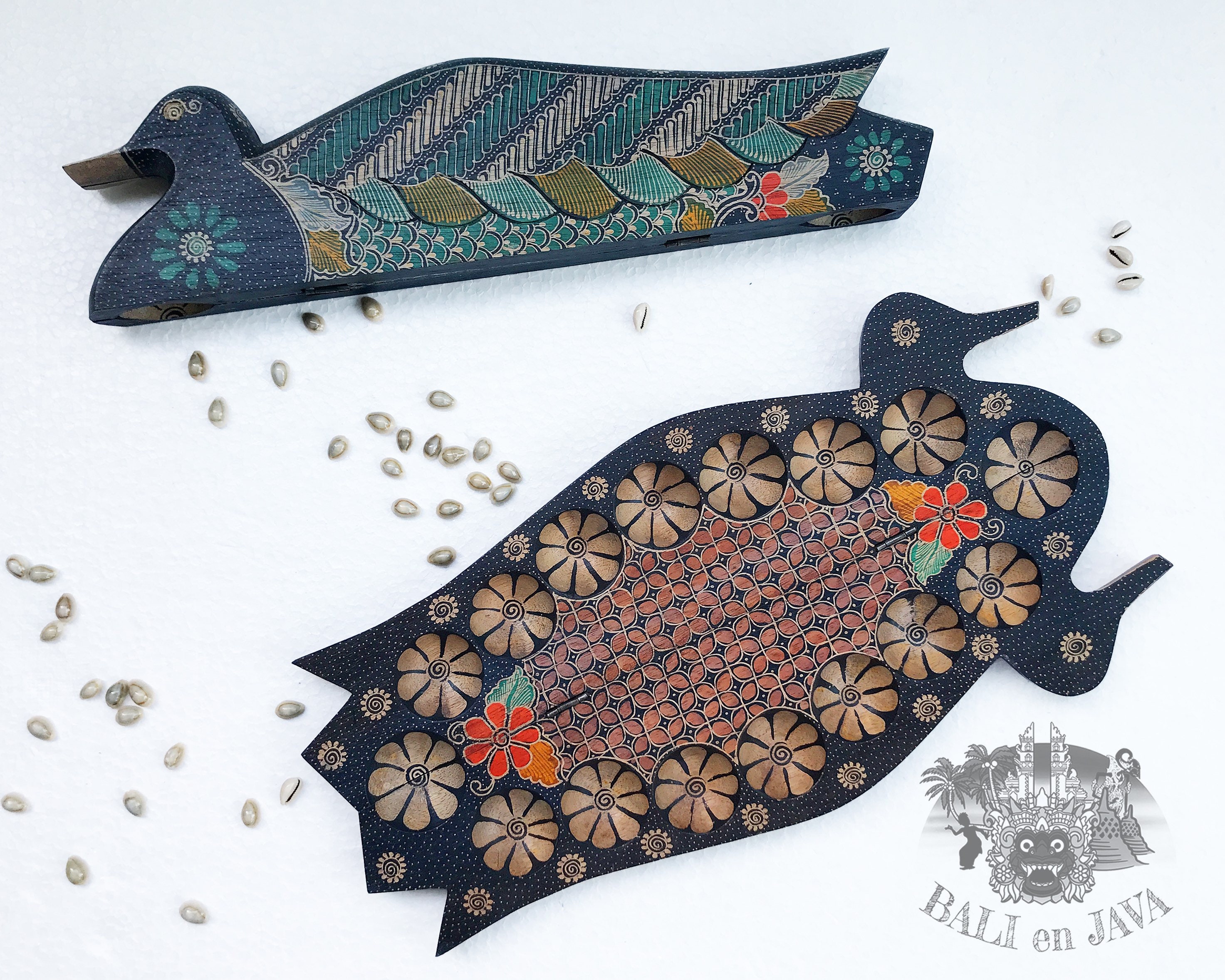 Duck LARGE Foldable Mancala Wooden Asian Congkak Oware Kalaha Sungka ...