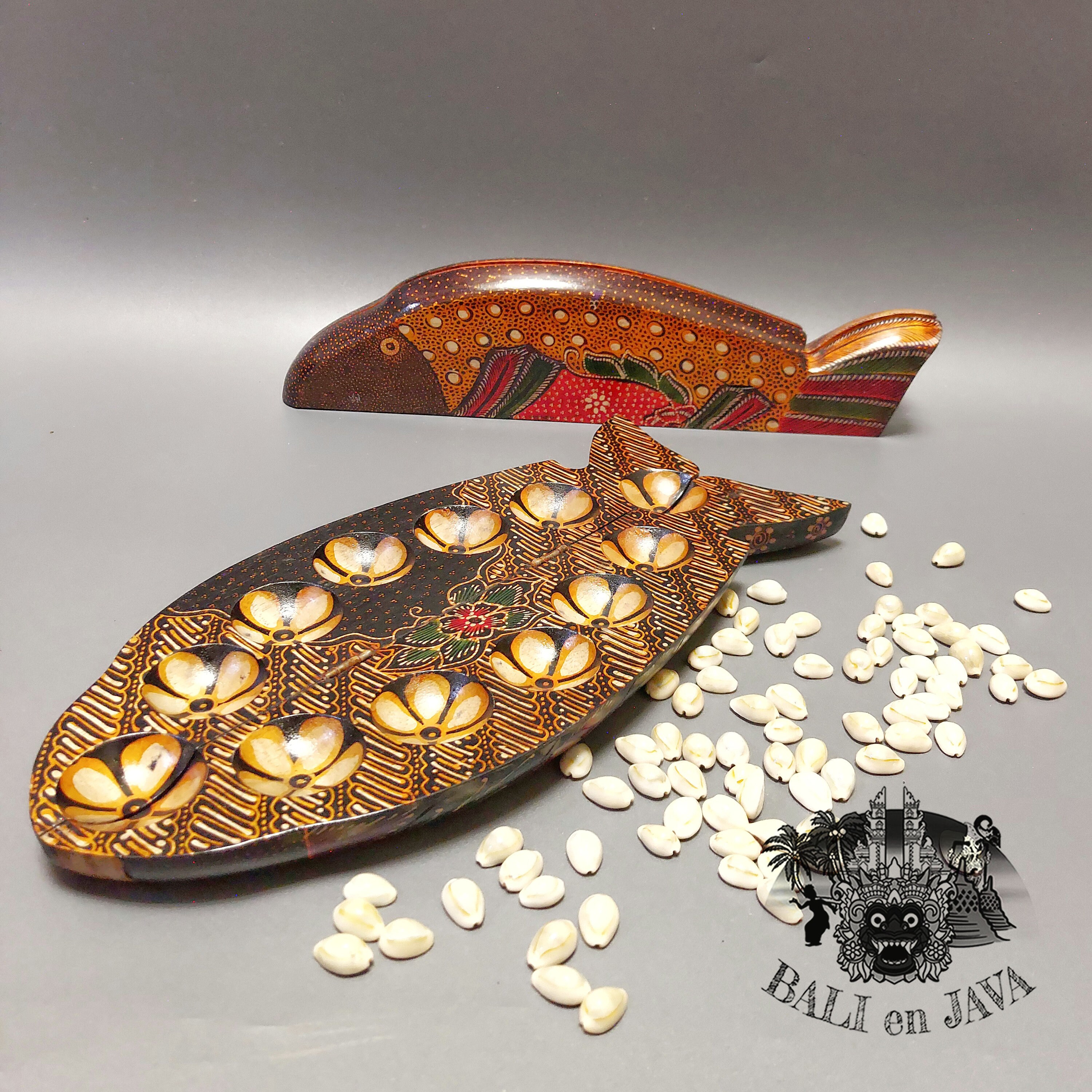 Mancala Fish Vintage Wooden Asian Congkak Kalaha Oware Sungka | Etsy