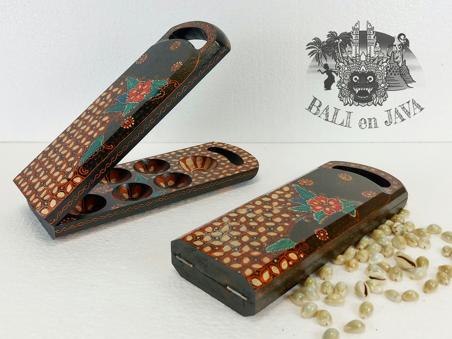 Mancala Vintage Wooden Asian Congkak Sungka Kalaha Oware Board Game ...