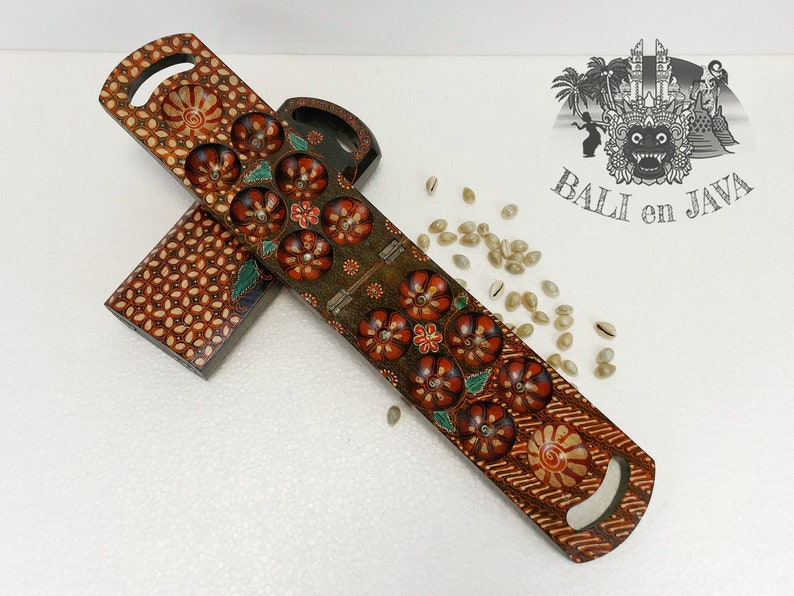 Mancala Vintage Wooden Asian Congkak Sungka Kalaha Oware Board Game ...