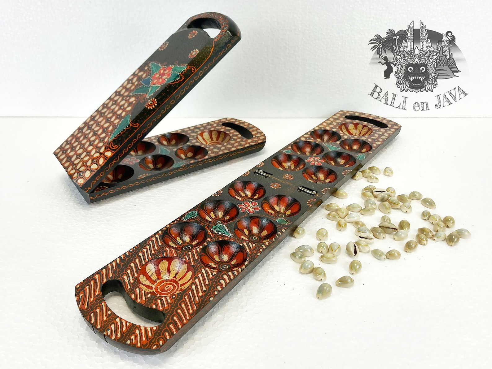 Mancala Vintage Wooden Asian Congkak Sungka Kalaha Oware Board Game ...