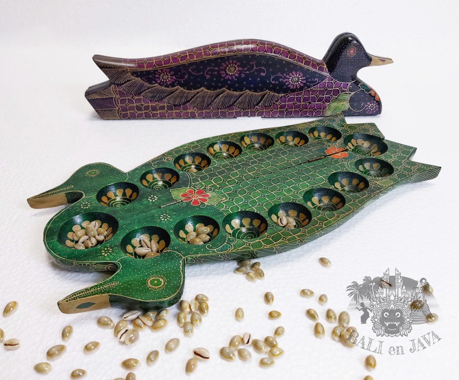 Duck LARGE Foldable Mancala Wooden Asian Congkak Oware Kalaha Sungka ...