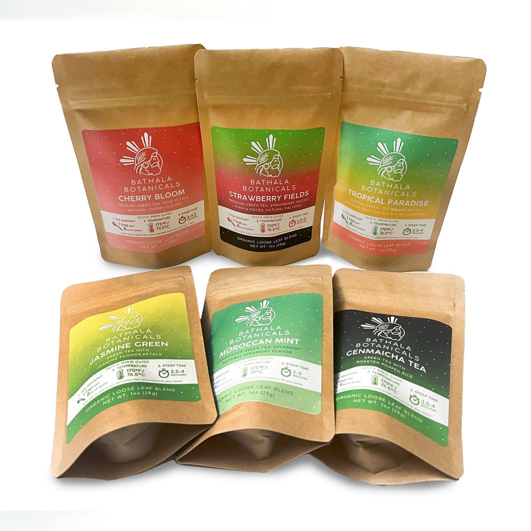 Loose Leaf Green Tea Sampler: Bathala Botanicals Variety Pack - Etsy
