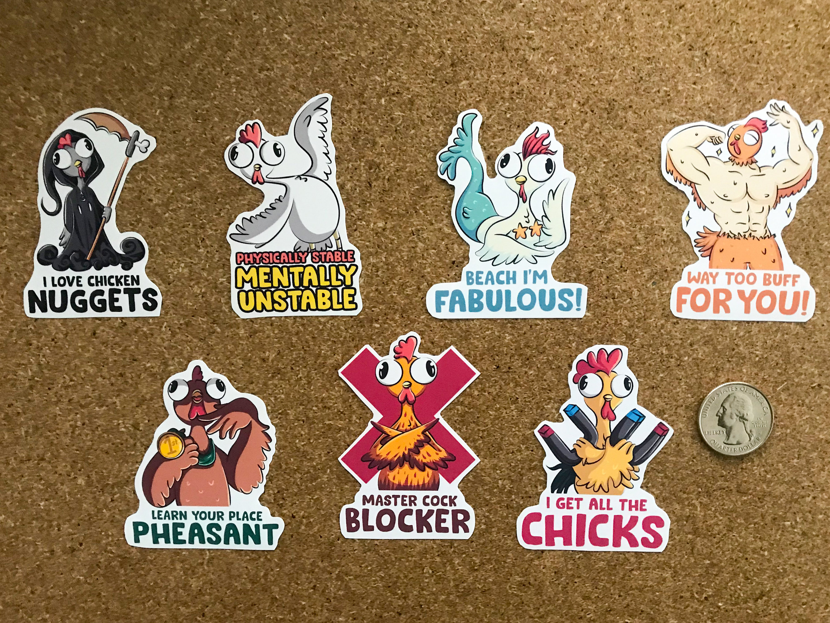 Hens Sticker Set of 7 - Etsy