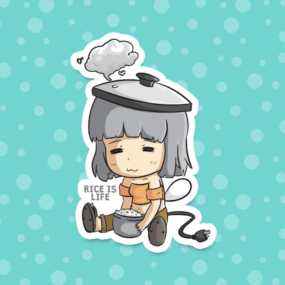 Rice Cooker Anime Girl Rice is Life Chibi Gir High Quality | Etsy