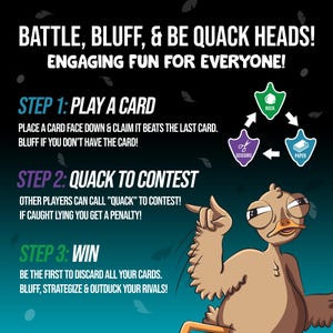 Quack Heads Card Game - the 4D Rock Paper Scissors Bluffing Party Game ...