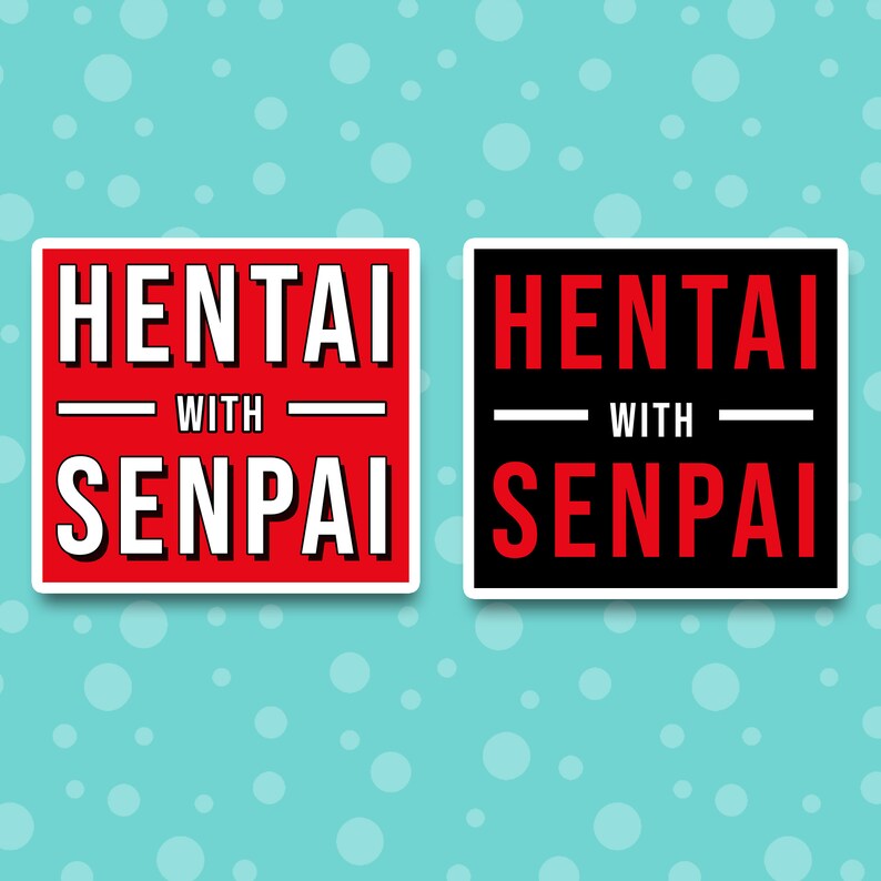 Hentai With Senpai Anime Stickers Black and Red Box High - Etsy