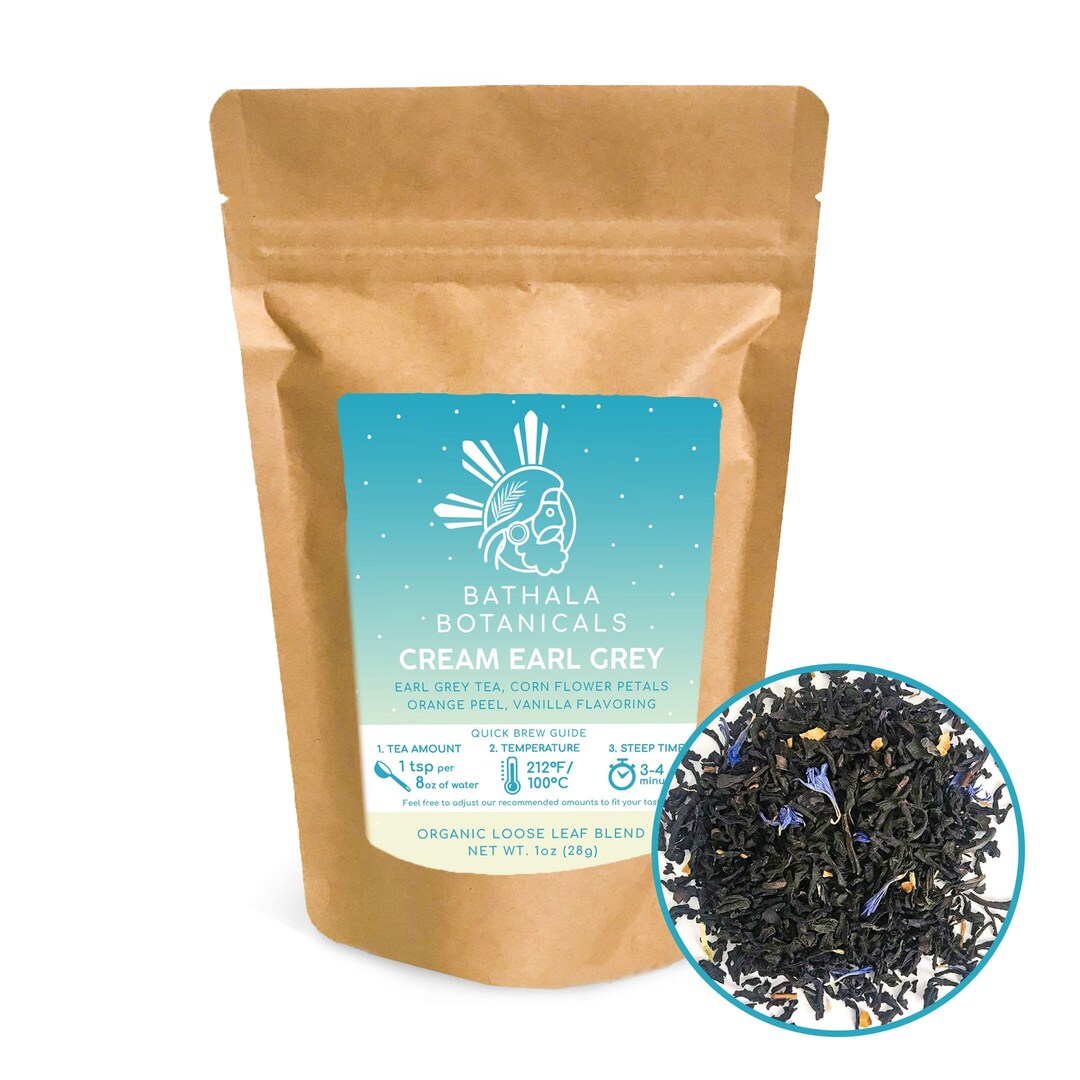 Cream Earl Grey Black Loose Leaf Tea - Bathala Botanicals - Etsy