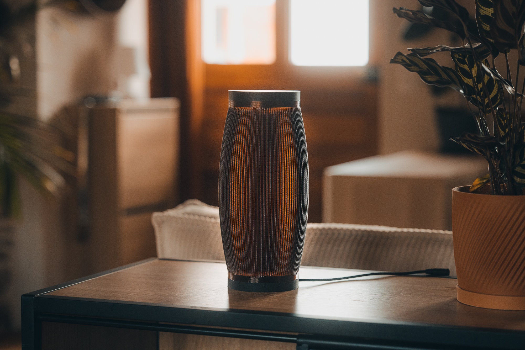 Modern and Warm LED Lamp 3D Printed Light Made in France - Etsy