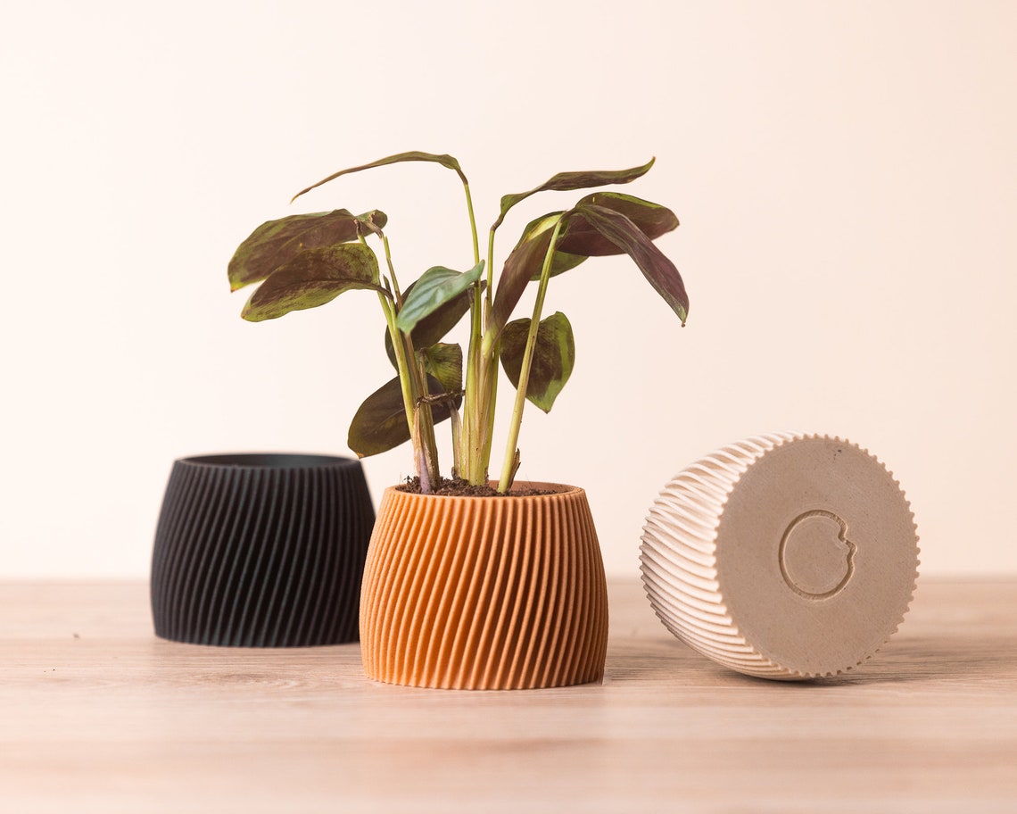 Hypnotic Planter - Eco Friendly Wood Based 3D Printed - Gift Idea ...