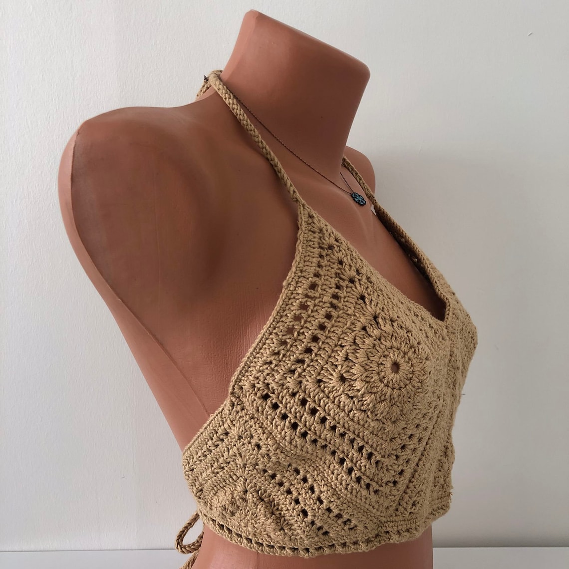 Beige Crochet Top Crochet Crop Top Beige Crop Top Summer Crop Top ...