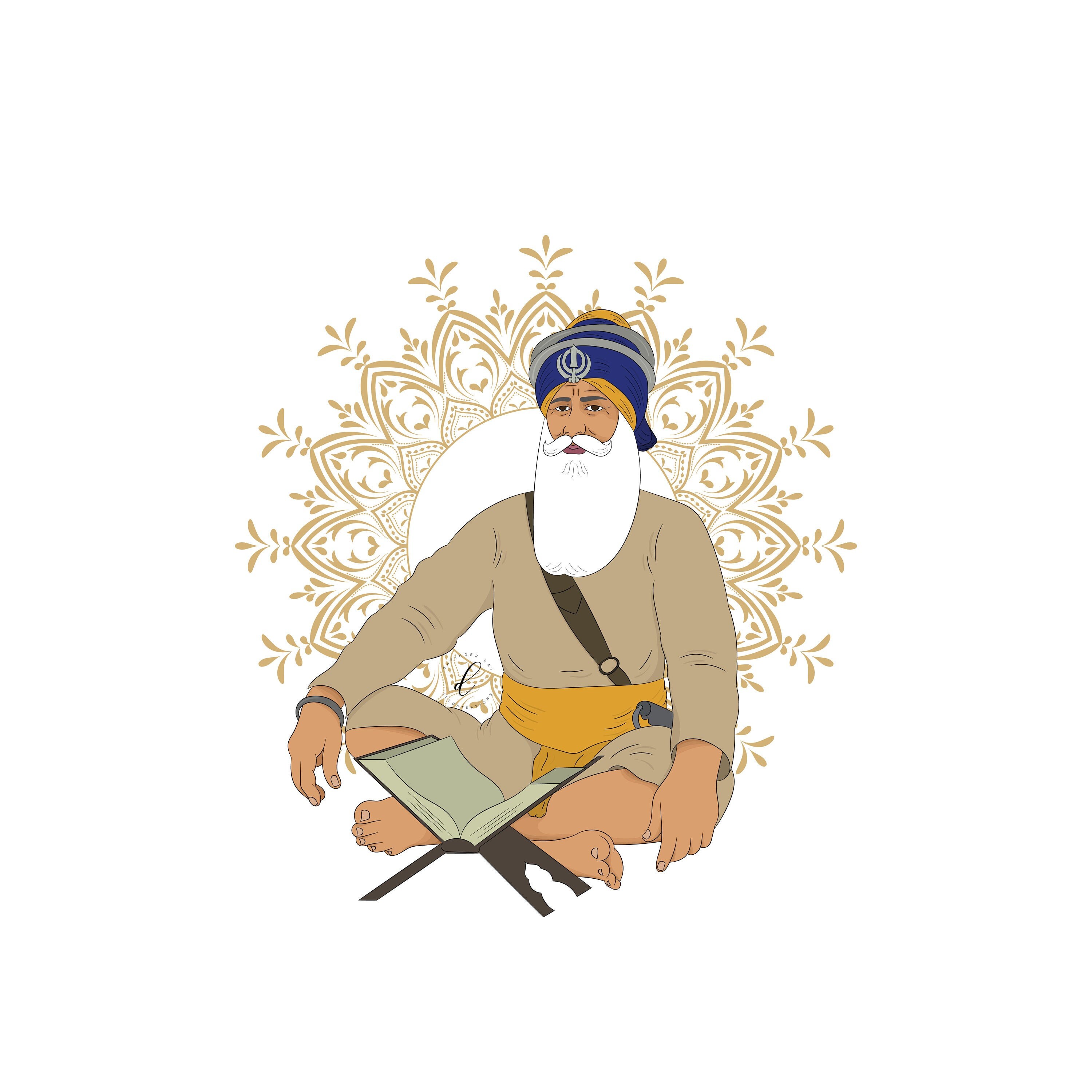 Baba Deep Singh Ji Sikh Portrait Sikh Art Sikh Wall Art | Etsy