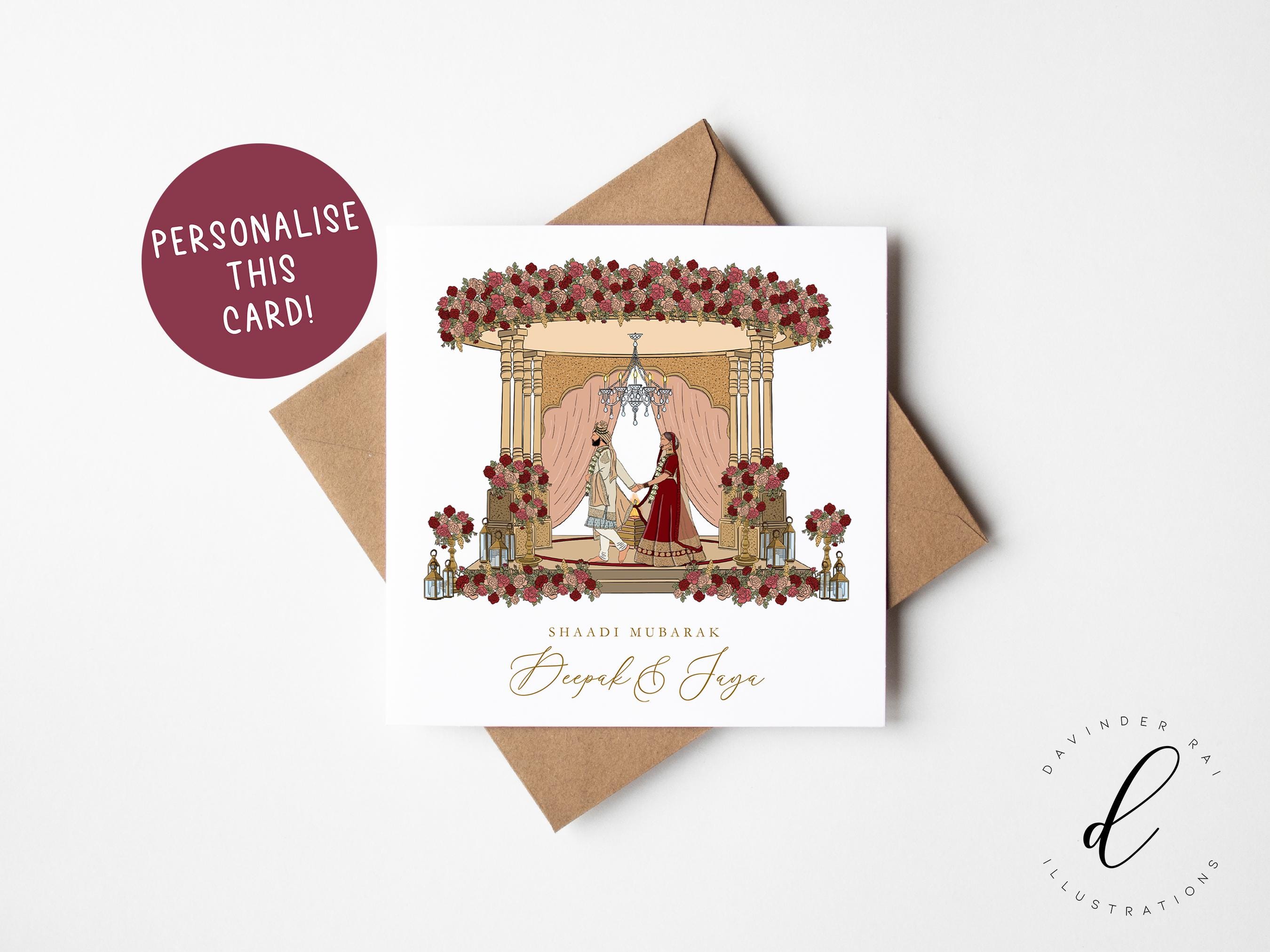 Personalised Hindu Wedding Card - Mandap - Phere - Desi Wedding Card ...