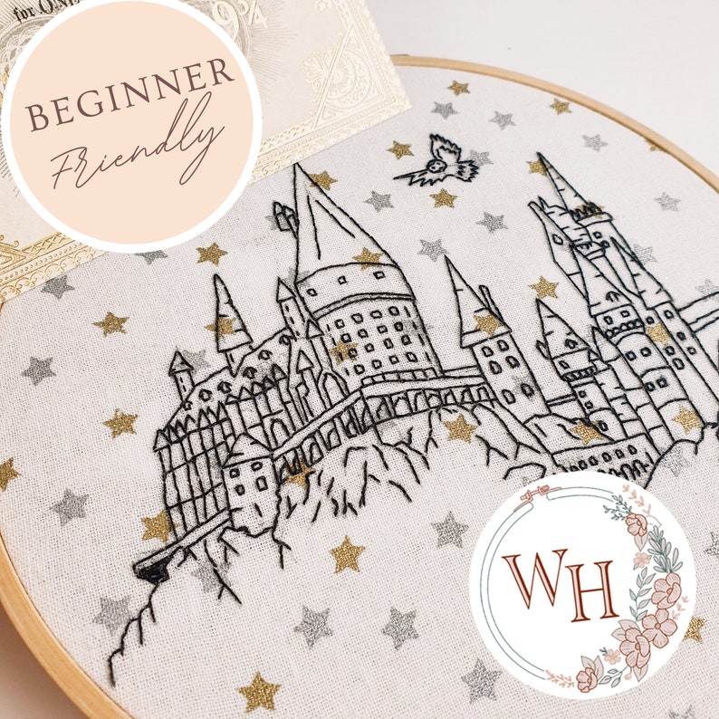 Magic Castle Outline Embroidery Pattern Digital PDF File | Etsy