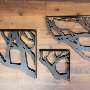 Metal Shelf Brackets, Tree Branch Brackets, Farmhouse Shelf Bracket ...