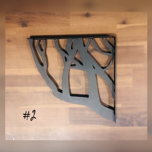 Metal Shelf Brackets, Tree Branch Brackets, Farmhouse Shelf Bracket ...