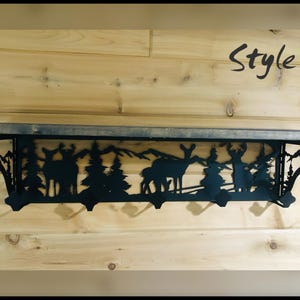 Shelf With Hooks, Woodland Coat Hook, Farmhouse Decor, Metal Coat Rack ...