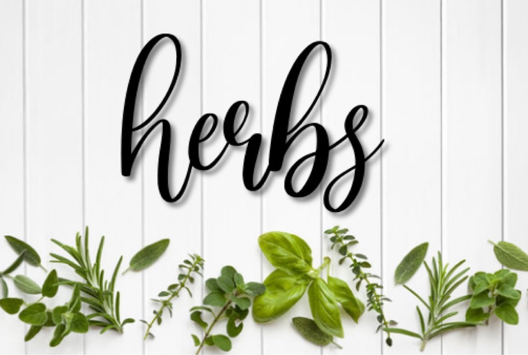 Herbs Metal Word, Herbs Sign, Flower Shop Decor, Herbs Metal Sign ...