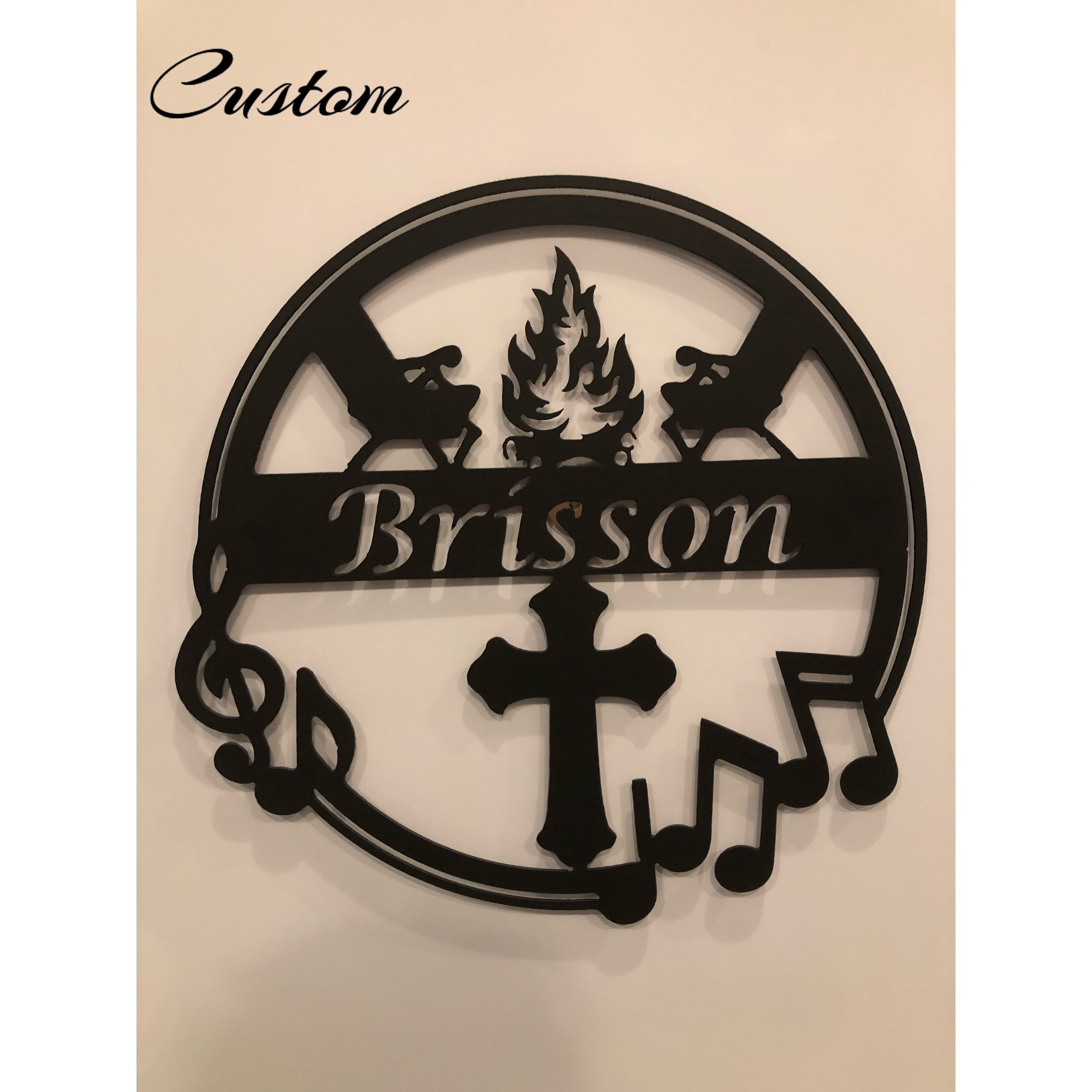 Musical Note Monogram, Personalized Music Notes Metal Sign, Music ...