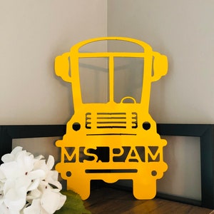 Personalized School Bus, Bus Driver Gift, Personalized Door Hanger, Bus ...
