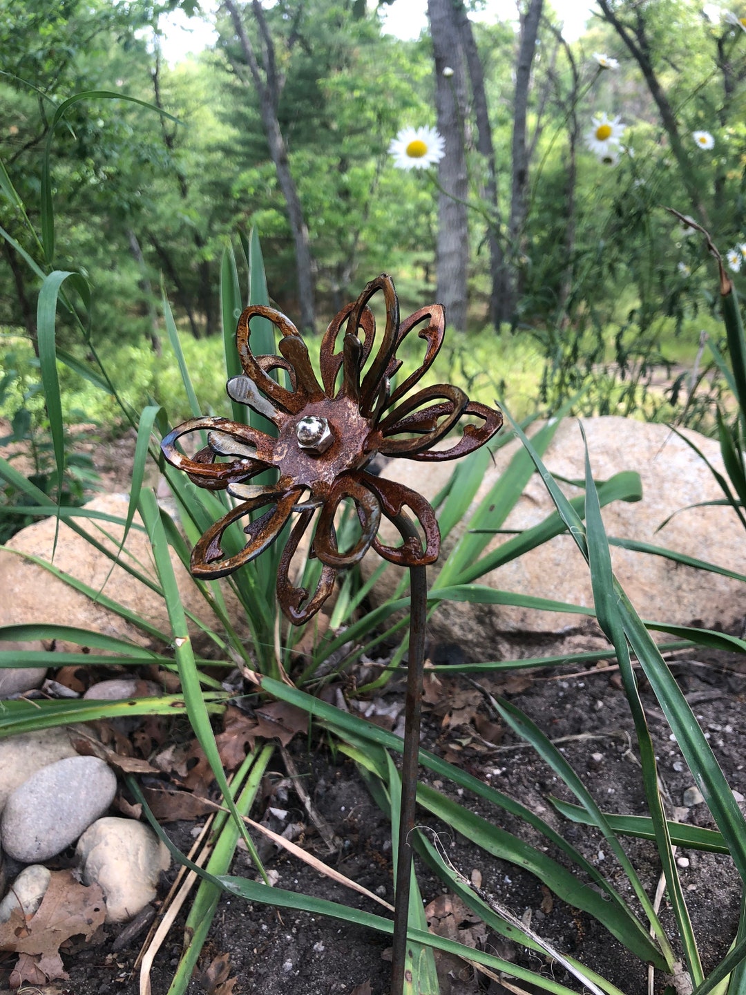 Rusty Metal Garden Flowers 3D Flowers Metal Wild Flowers - Etsy