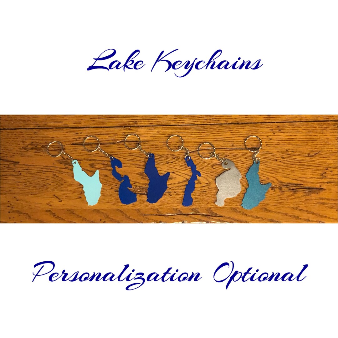 Personalized Lake Keychain, Hubbard Lake, Long Lake, Beaver Lake, Grand ...