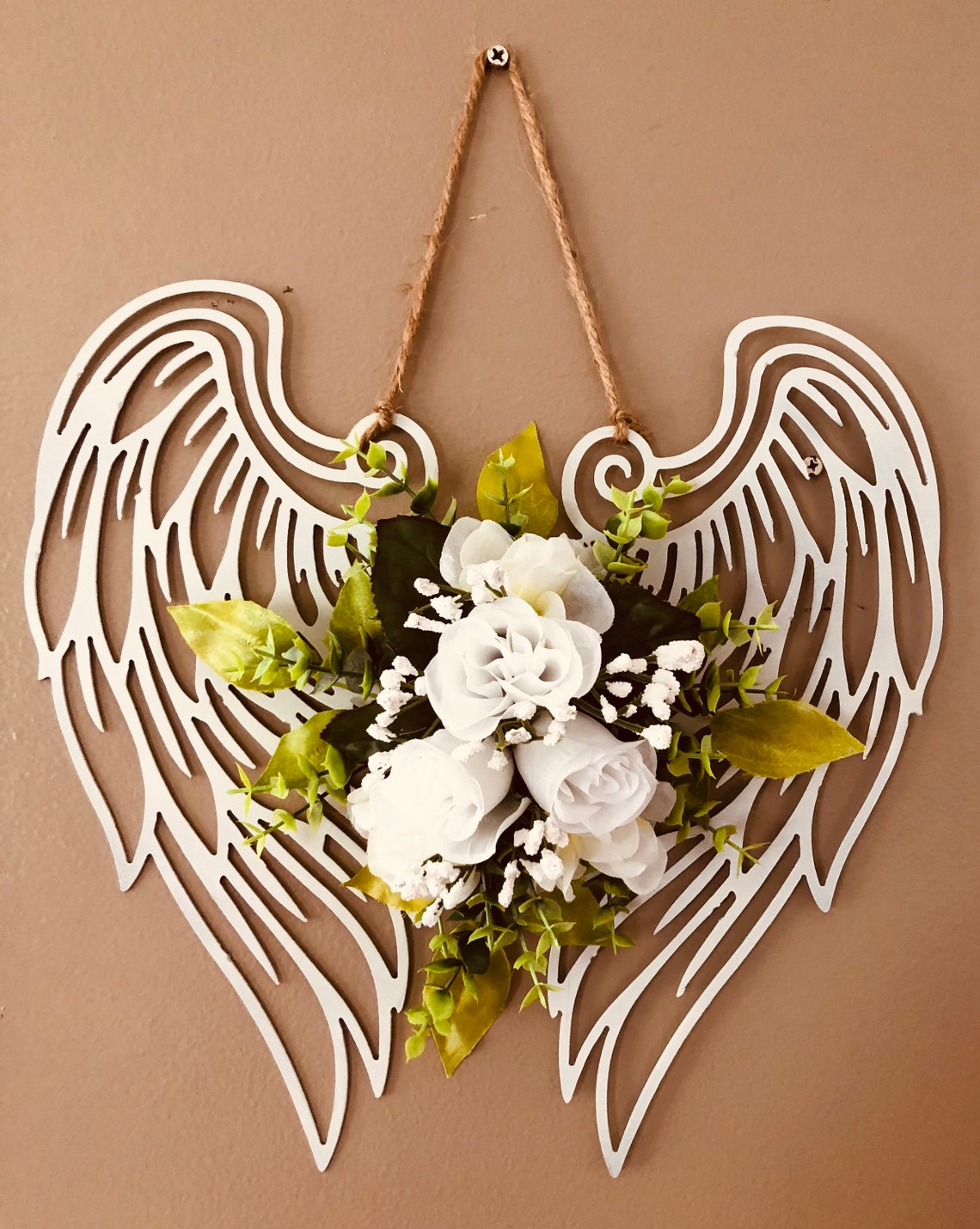 Metal Angel Wings Memorial Metal Angle Wings Door Hanger - Etsy