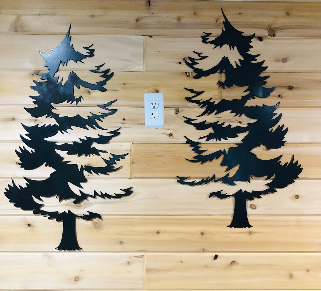 Metal Pine Tree, Rustic Decor - Etsy