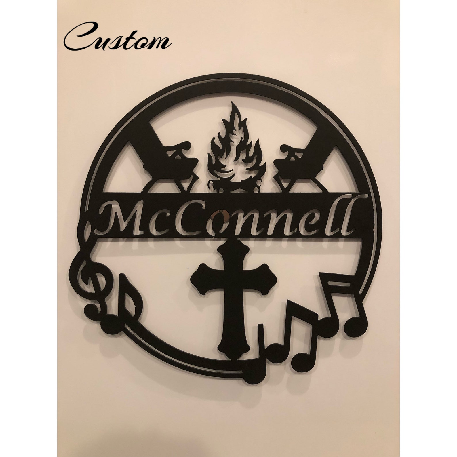 Musical Note Monogram Personalized Music Notes Metal Sign - Etsy