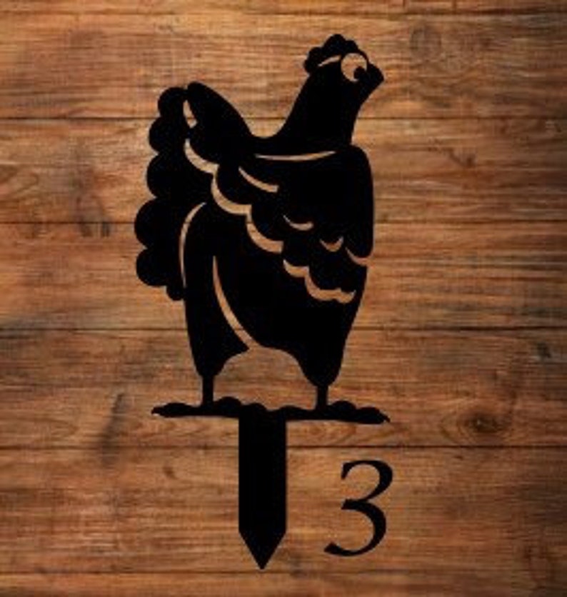 Metal Chicken Yard Stake, Chicken Stakes, Garden Stakes, Chicken Garden ...