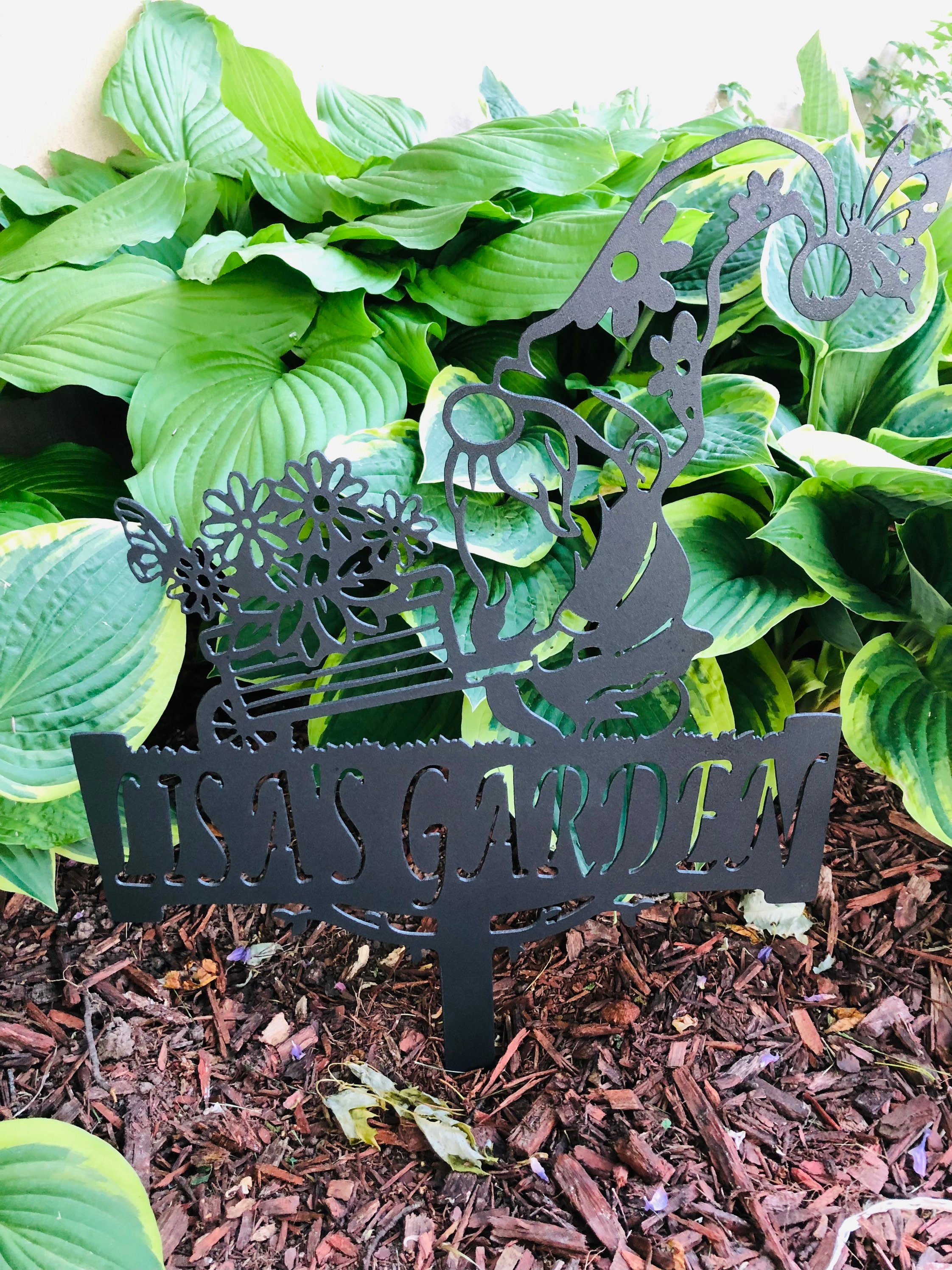 Gnome Monogram Garden Stake Address Sign Personalized Gnome | Etsy