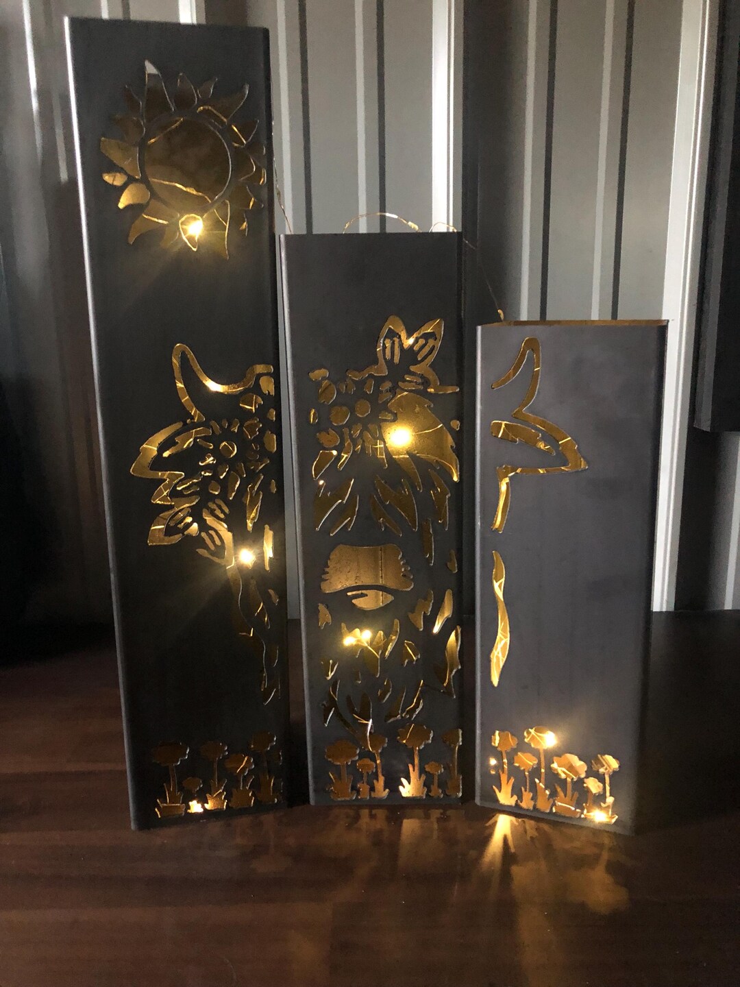 Garden Column, Garden Piller, Solar Luminary Piller, Highland Cow ...