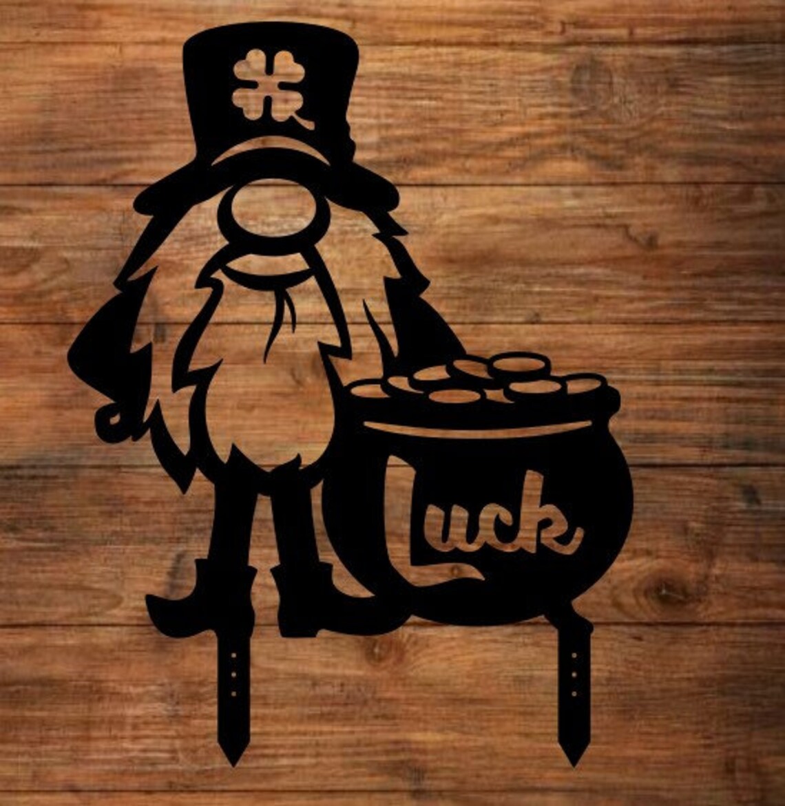 Leprechaun With Pot of Gold Sign Leprechaun Garden Stake | Etsy