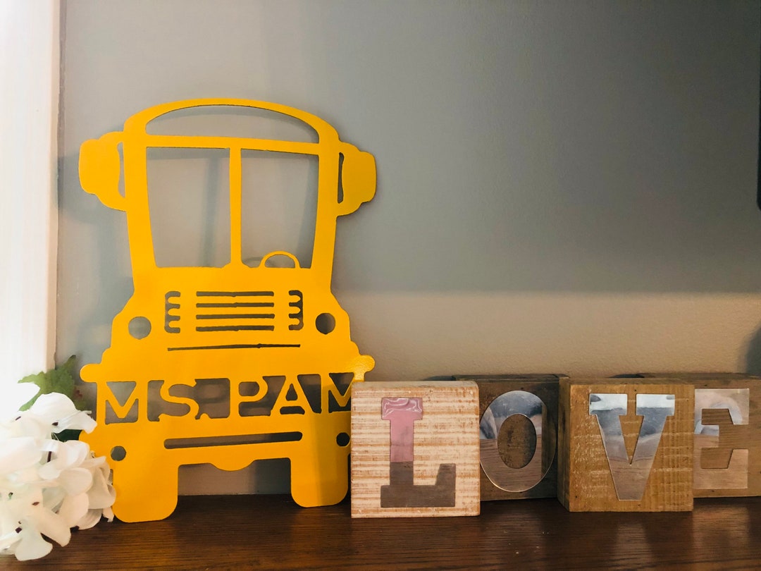 Personalized School Bus, Bus Driver Gift, Personalized Door Hanger, Bus ...
